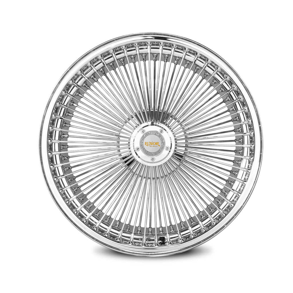 20X8 FWD 100 STRAIGHT LACE CHROME LUXOR WIRE WHEELS | LUXOR WIRE WHEELS