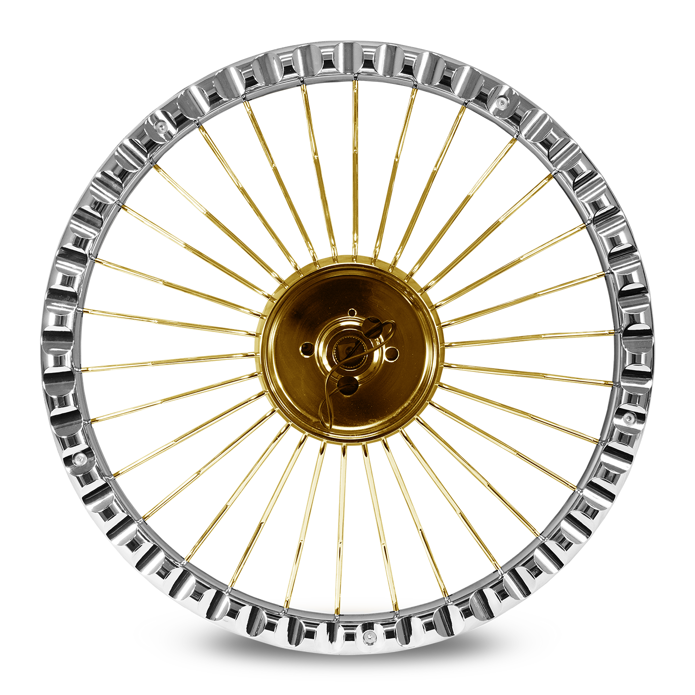 [SALE] 30 Curved Spokes Steering Wheel Gold with Logo