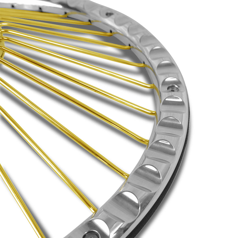 32 Spokes Steering Wheel Gold Luxor Wire Wheels | LUXOR WIRE WHEELS