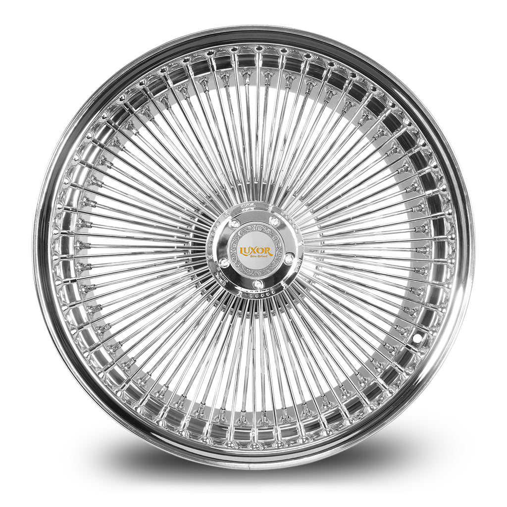 20X8 FWD 100 STRAIGHT LACE CHROME LUXOR WIRE WHEELS | LUXOR WIRE WHEELS