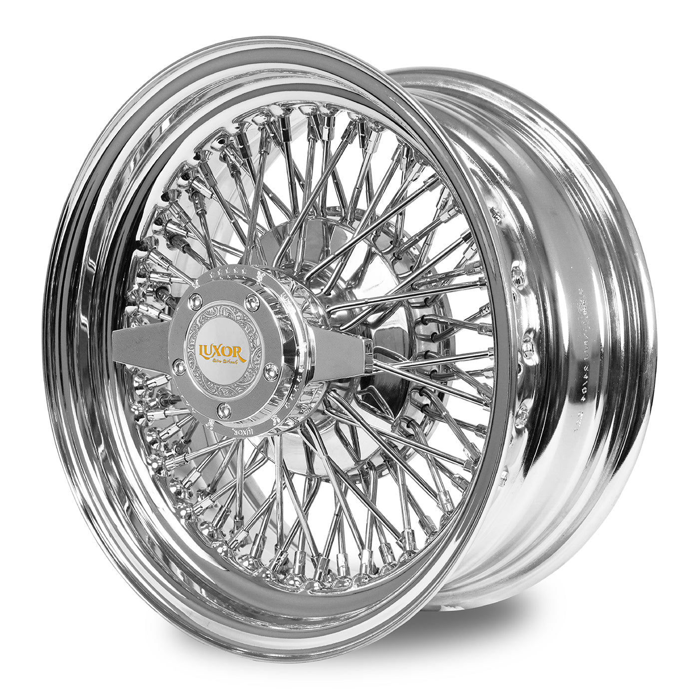 14x6 72 Cross Lace Standard Chrome Luxor Wire Wheels