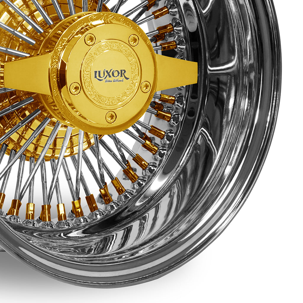 4PC SET 13x7 72 Spoke Straight Reverse Triple Gold SHOWTIME | LUXOR ...