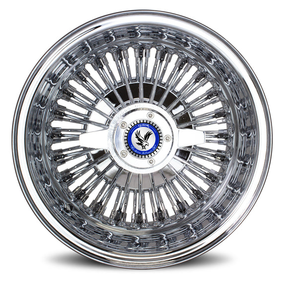 13x7 72 Straight Lace Chrome LUXOR WIRE WHEELS