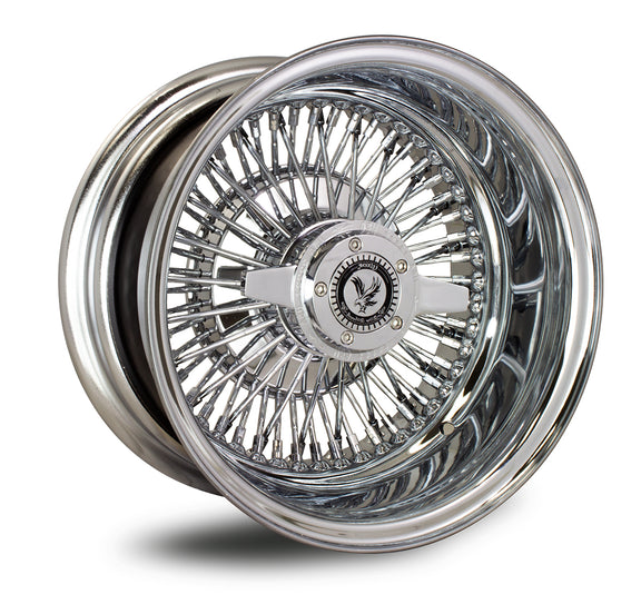13x7 72 Straight Lace Chrome LUXOR WIRE WHEELS