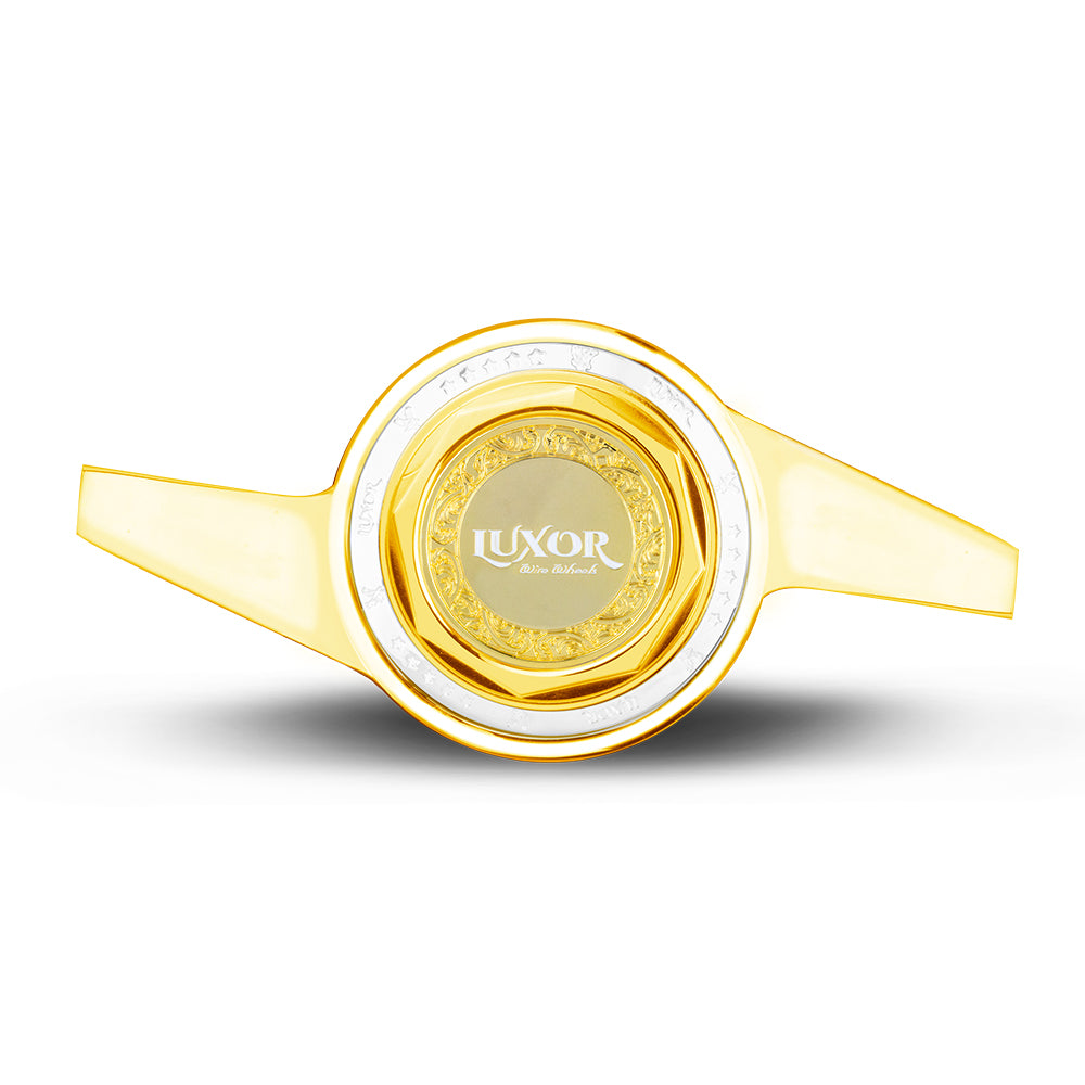 2 Bar SUPA Swept Gold Knock Off LUXOR WIRE WHEELS